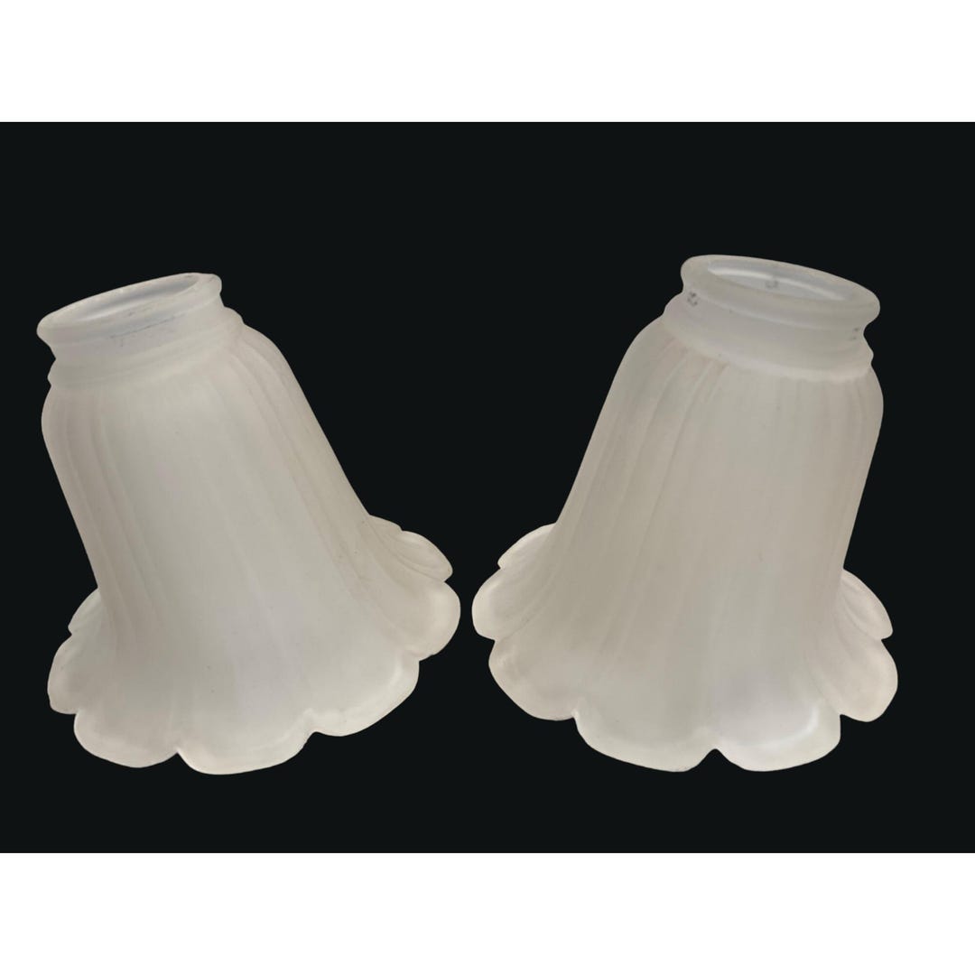 Pair of Vintage Frosted Glass Lamp Shades - Etsy