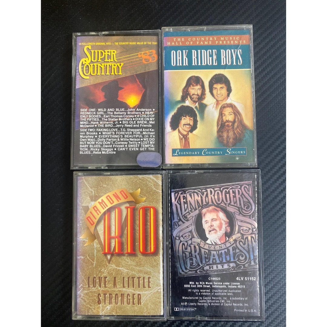 Lot of 4 Classic Country Music Cassette Tapes Featuring Kenny Rogers ...