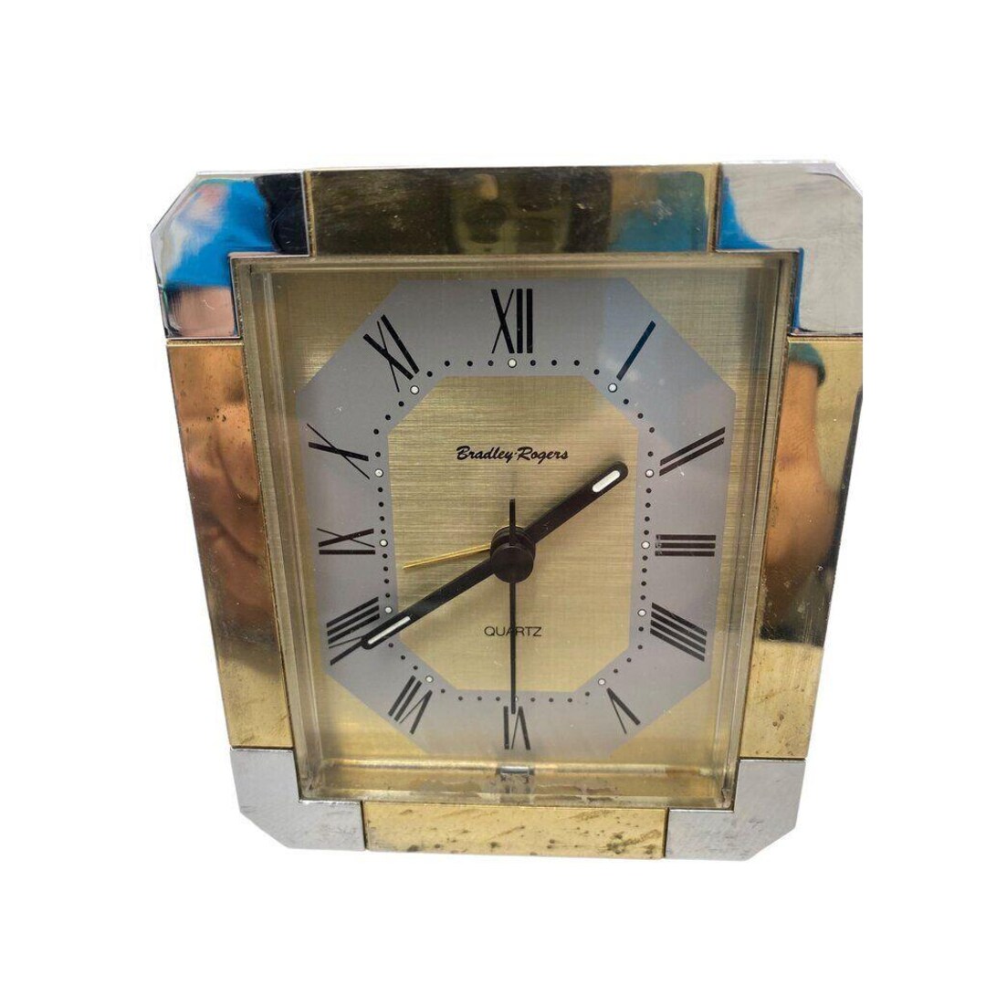 Bradley Rogers Quartz Alarm Clock Conoco Brass Battery Operated - Etsy