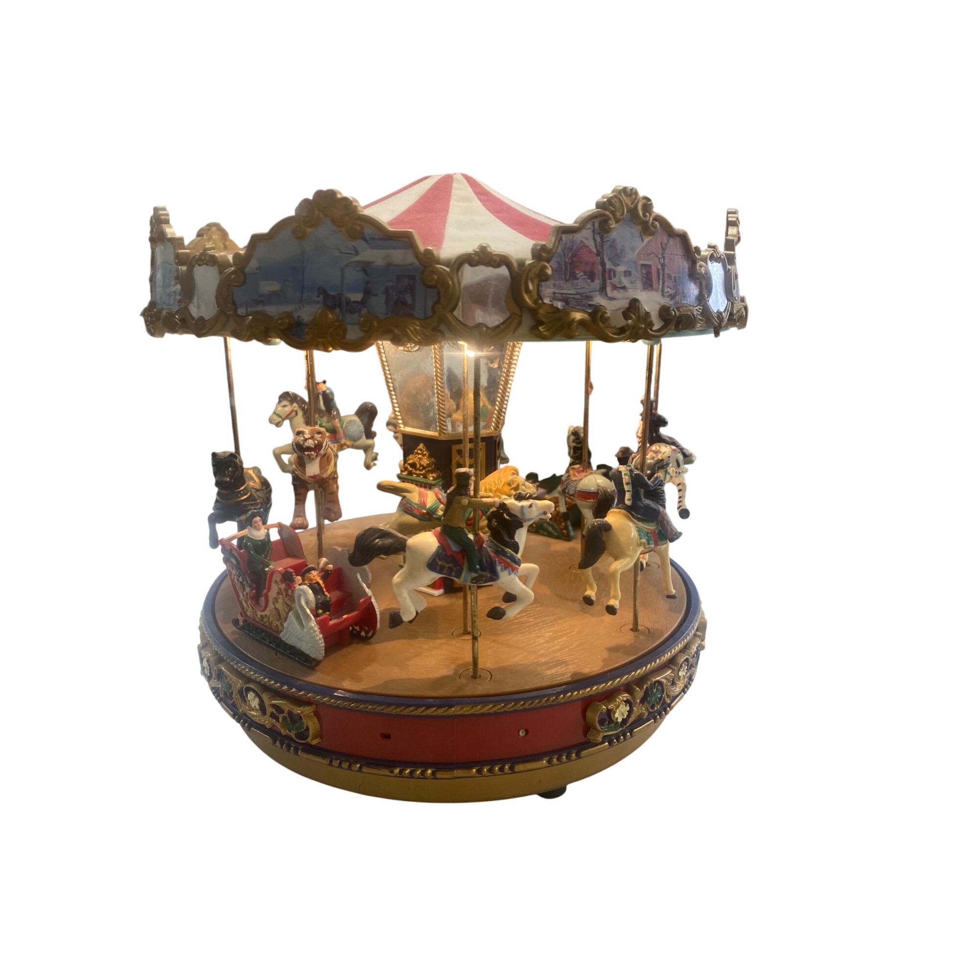 Vintage Animated Musical Carousel With Lights Mr. Christmas - Etsy