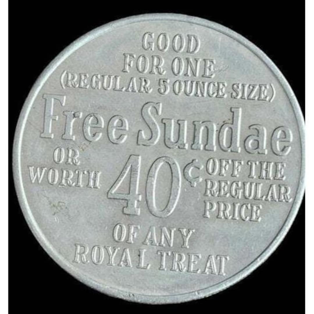 Vintage Advertising Dairy Queen Free Sundae Token Coin Silver - Etsy