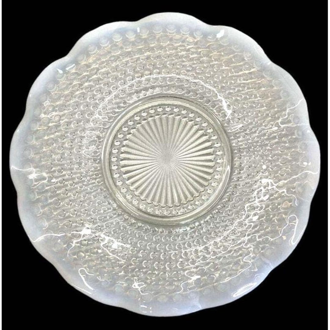 Vintage Moonstone Hobnail Fluted Glass Plate Platter Bowl - Etsy