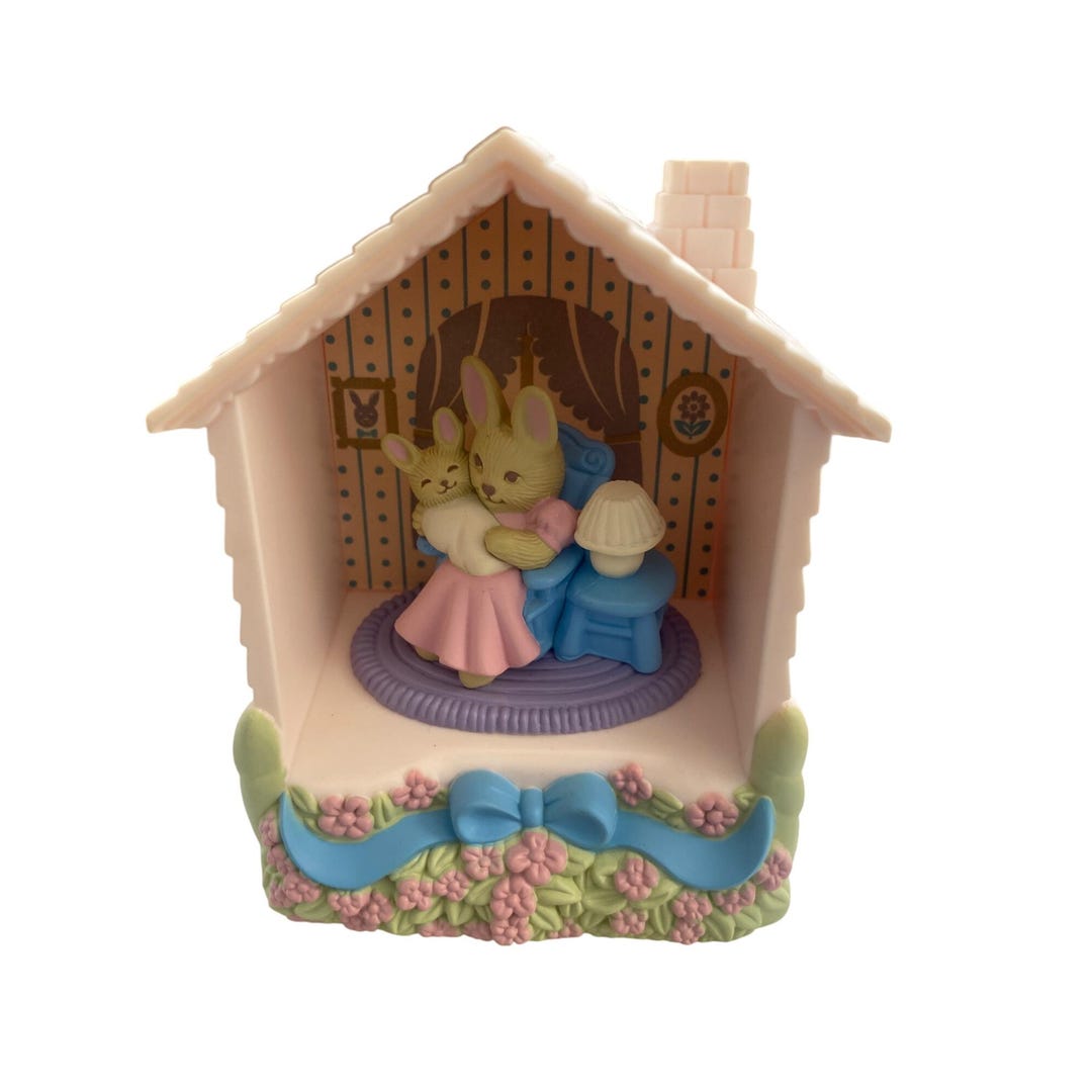 Avon Gift Collection Bunny Figurine House Scene Decor - Etsy