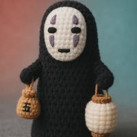 Spirited Away No Face Crochet, Kaonashi, Ghibli Studio, Handmade ...