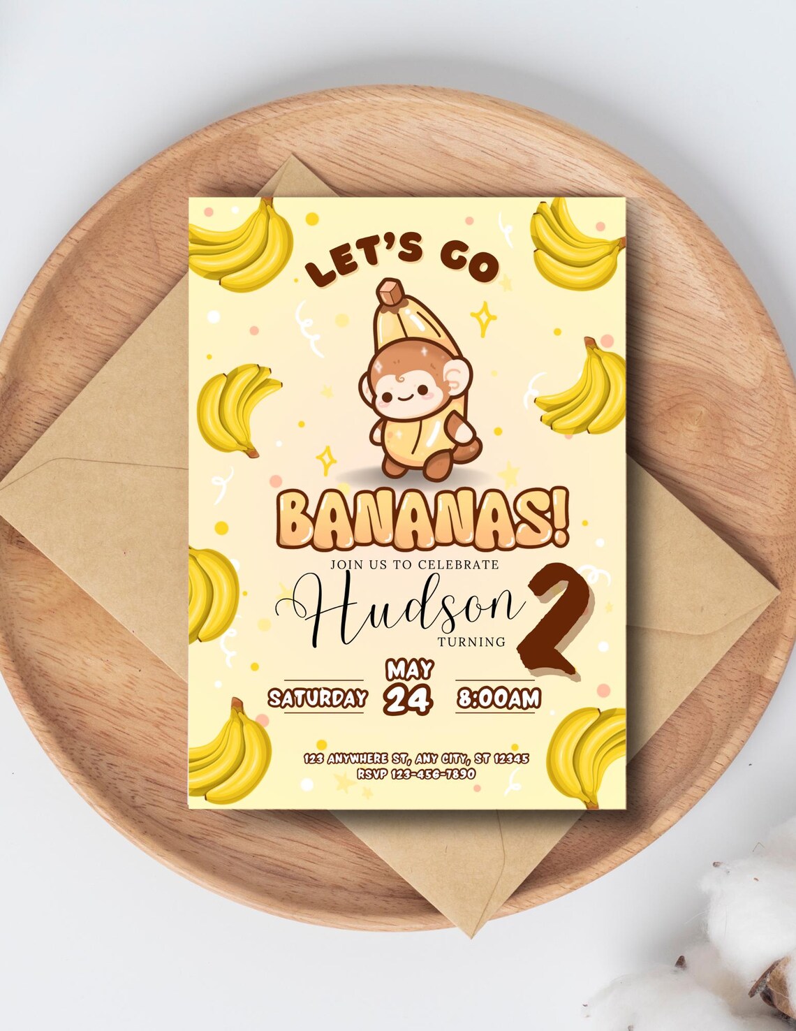 Lets Go Bananas Monkey Themed Birthday Party Invitations, Party Decor ...