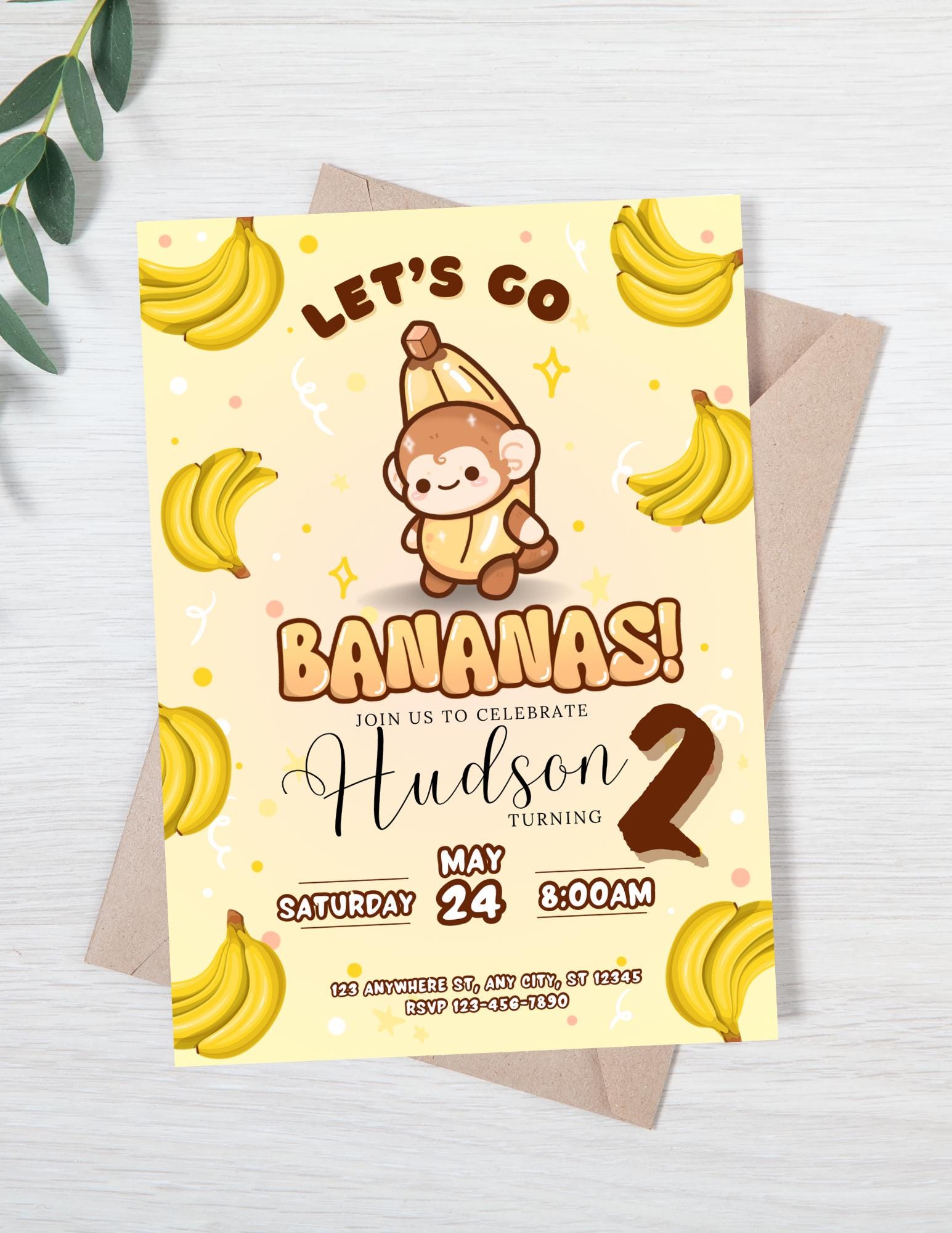 Lets Go Bananas Monkey Themed Birthday Party Invitations, Party Decor ...