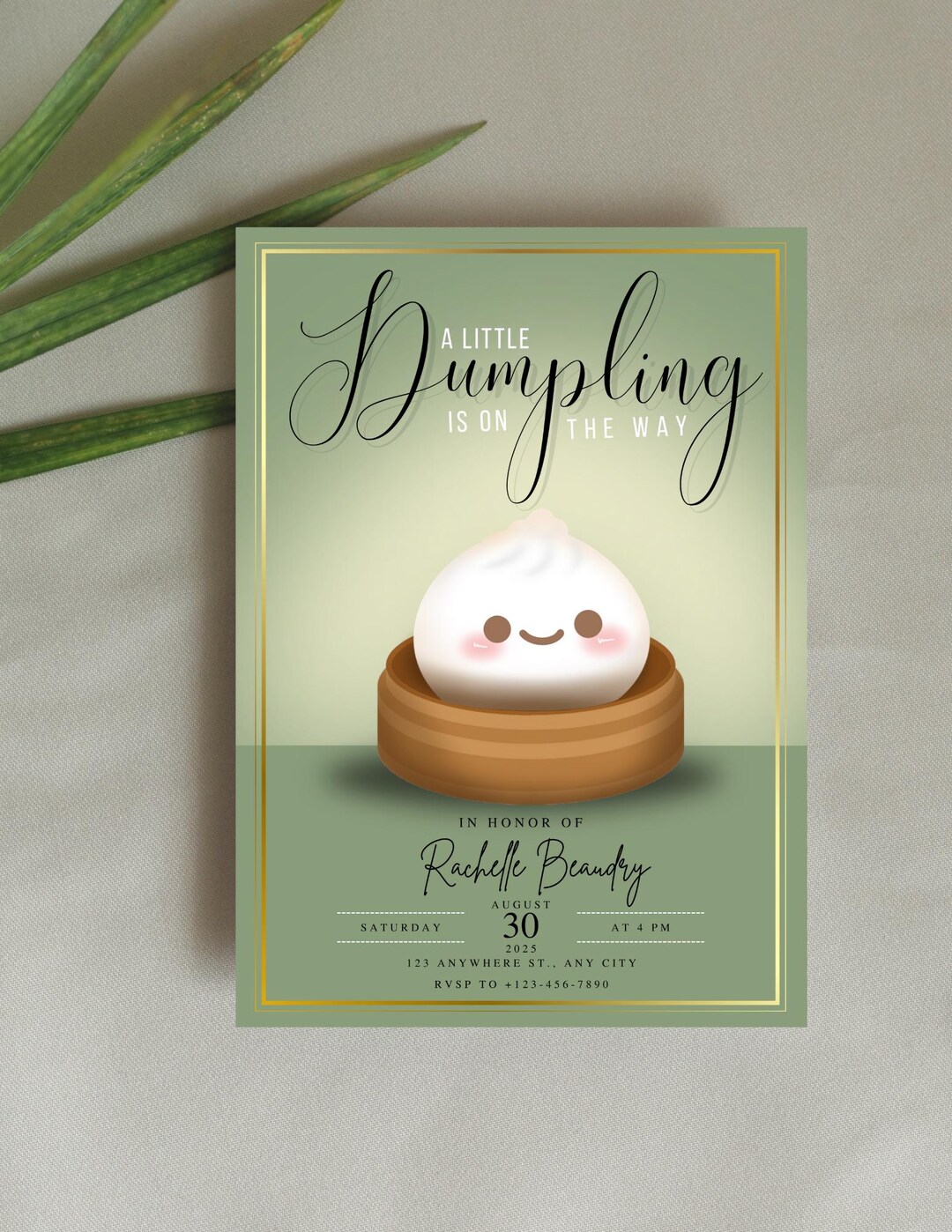 Dumpling Baby Shower Invites Bao Baby Shower Cute Little Dumpling ...
