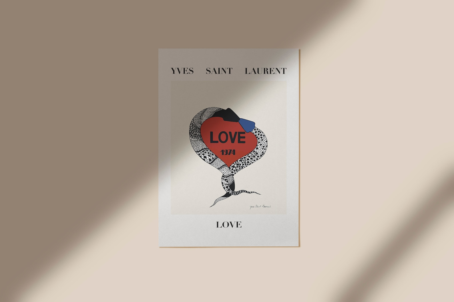Yves Saint Laurent Love Poster , Fashion Poster, Gallery, Love, YSL ...