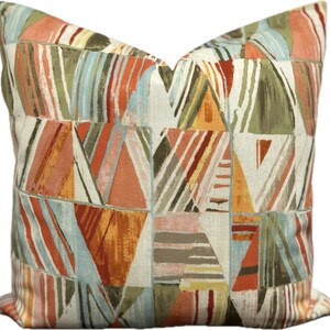 Colorful Geometric Square and Triangle Pillow Covers in Various Sizes ...