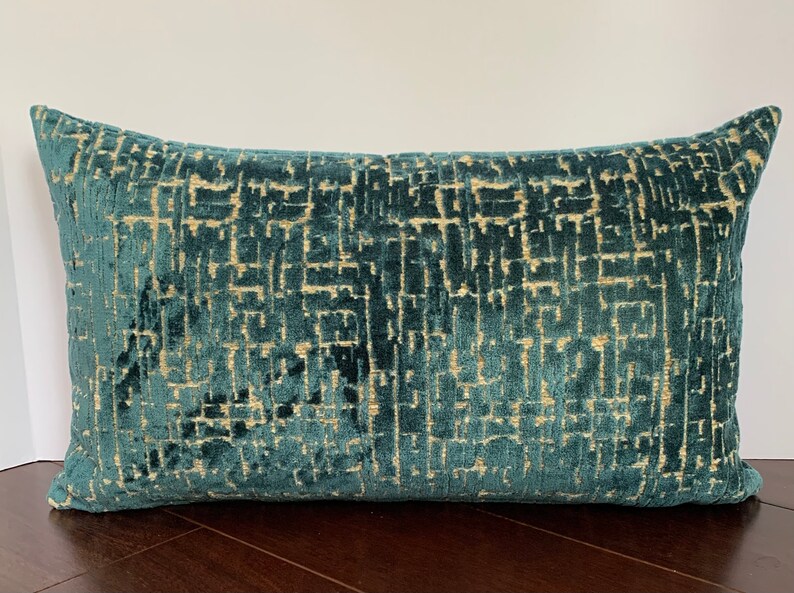 Blue Distressed Velvet Pillow Cover - Etsy
