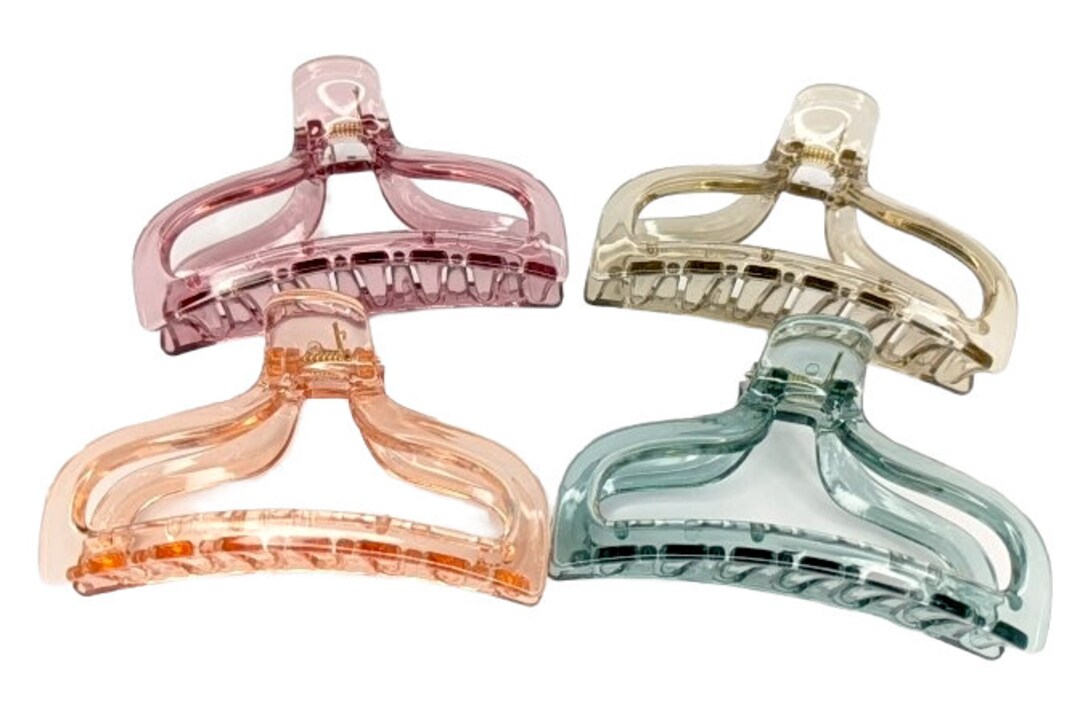4* Transparent Acrylic Hair Claw Clips, Strong Jaw Claws, Hair Clips ...