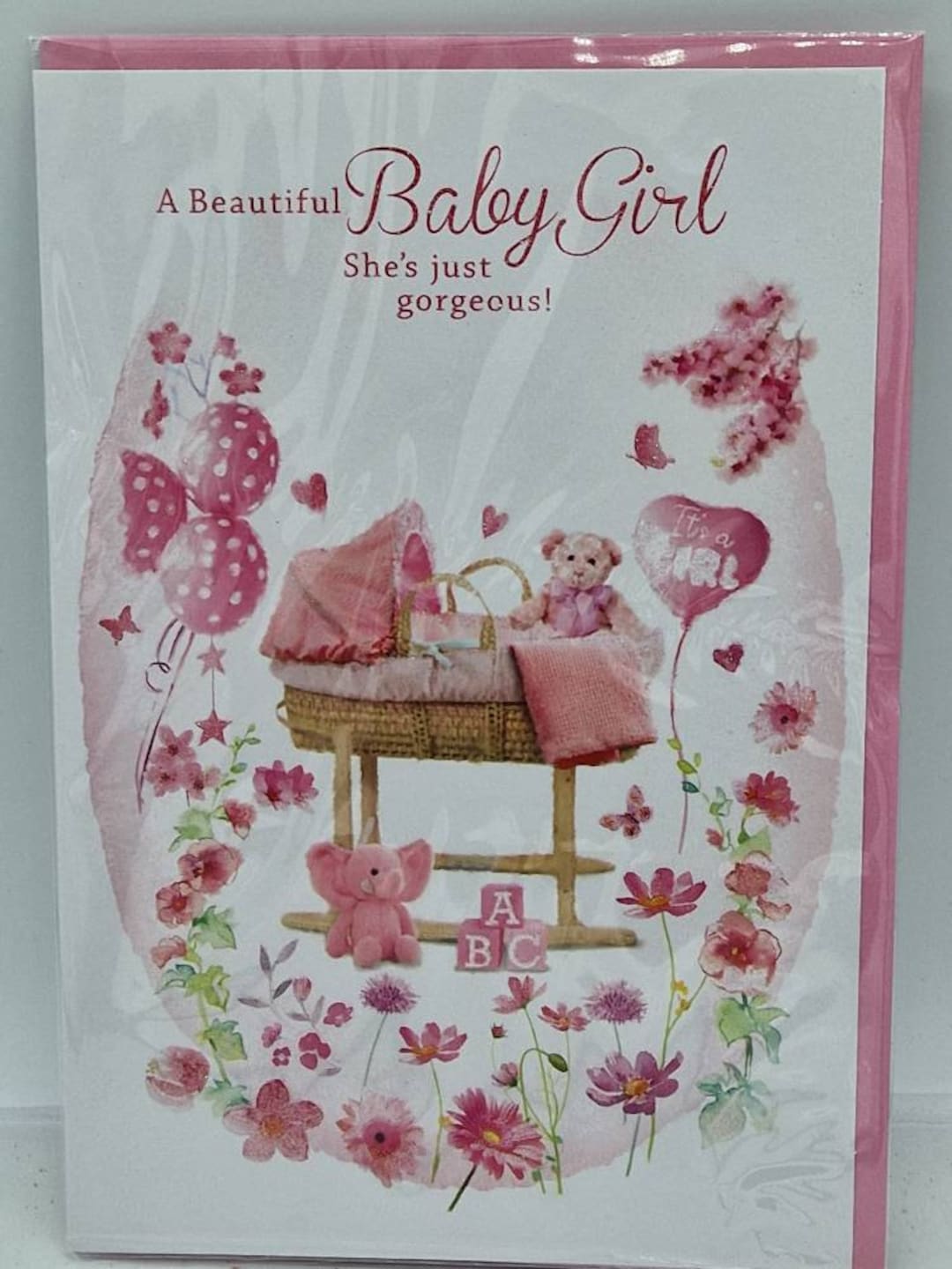 New BABY GIRL CONGRATULATIONS Card. - Etsy