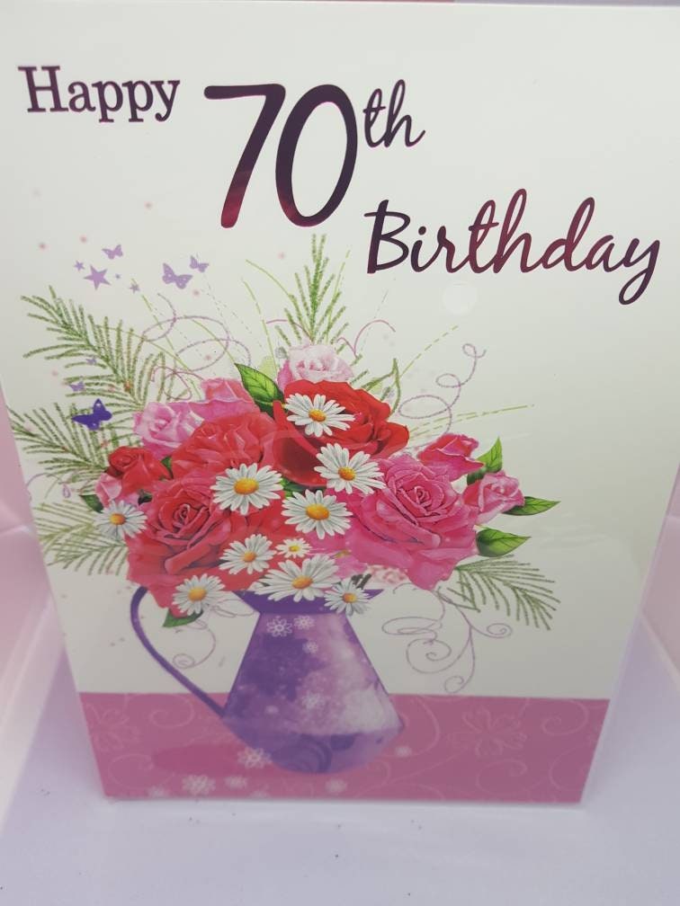 Age 70 Female Birthday Card Etsy