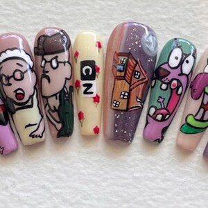 Cartoon Dog Press on Nails - Etsy