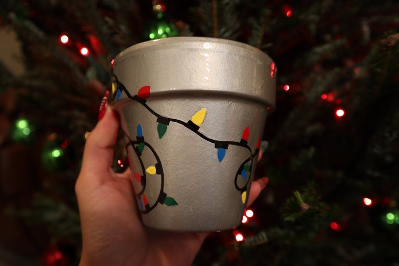 Christmas Lights Plant Pot - Etsy