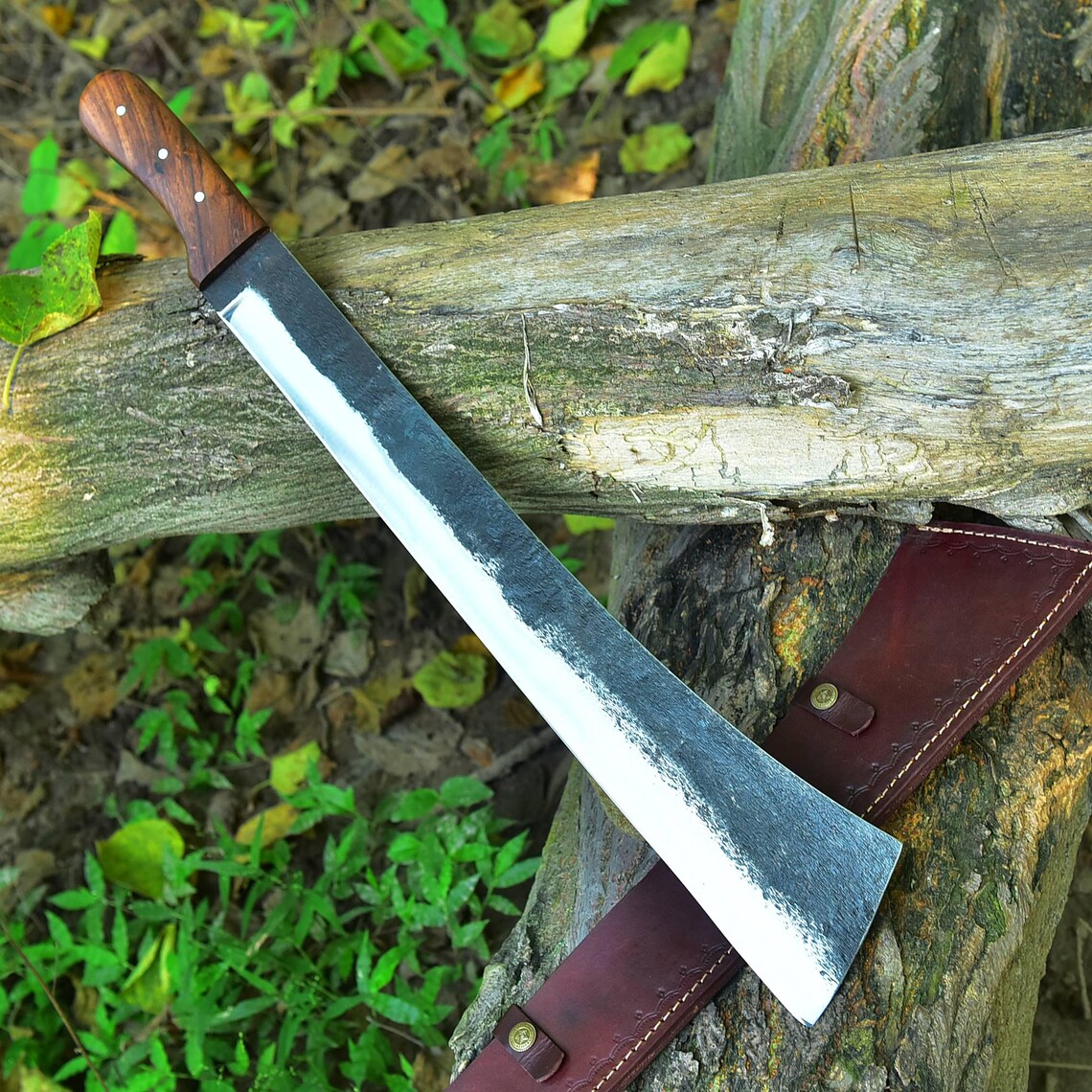 25-inch 1075 Carbon Steel Tapanga Style Machete With Leather Sheath - Etsy