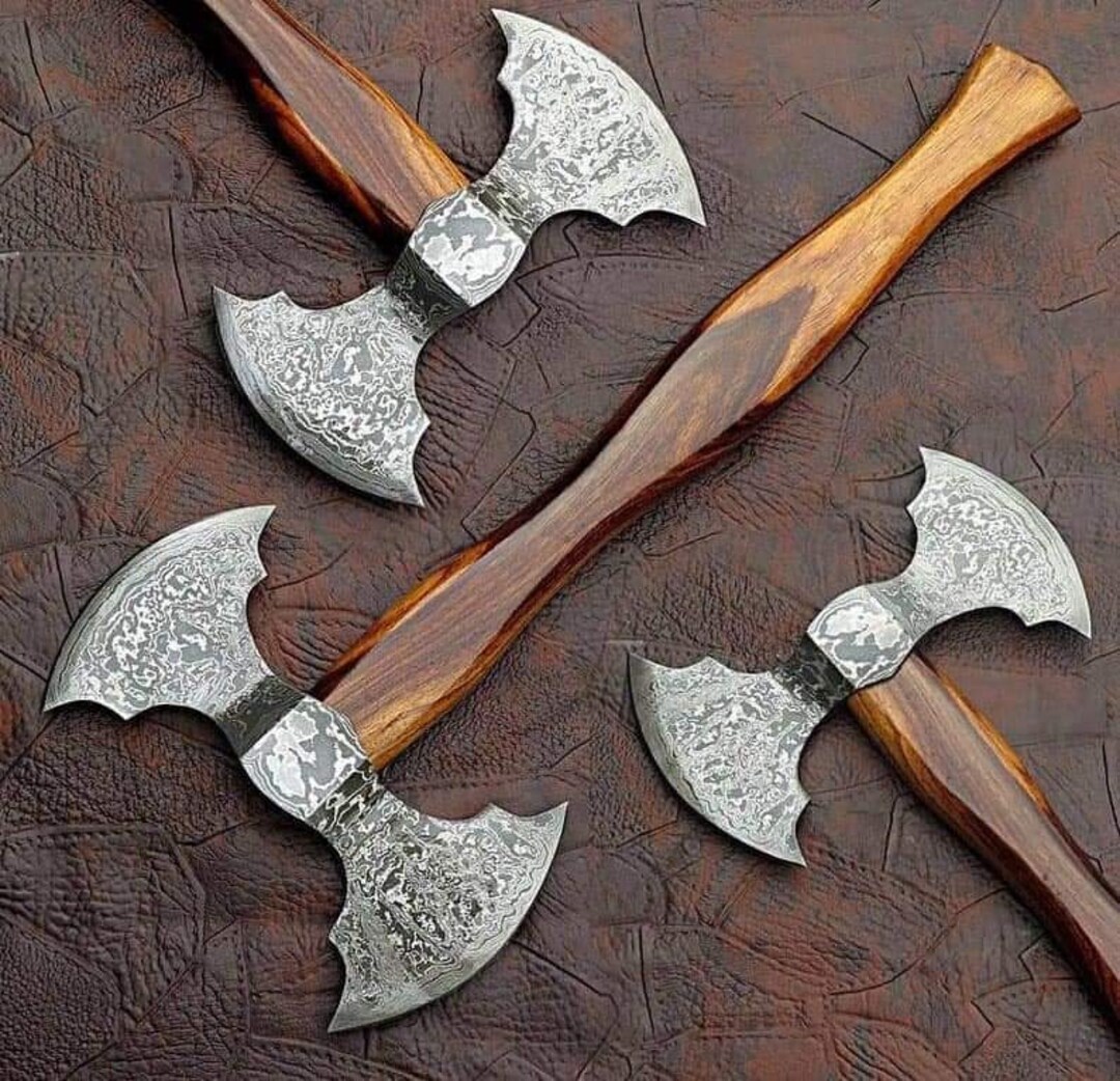 Damascus Double Head Axe, Viking Battle Axe, Collectible Gift - Etsy