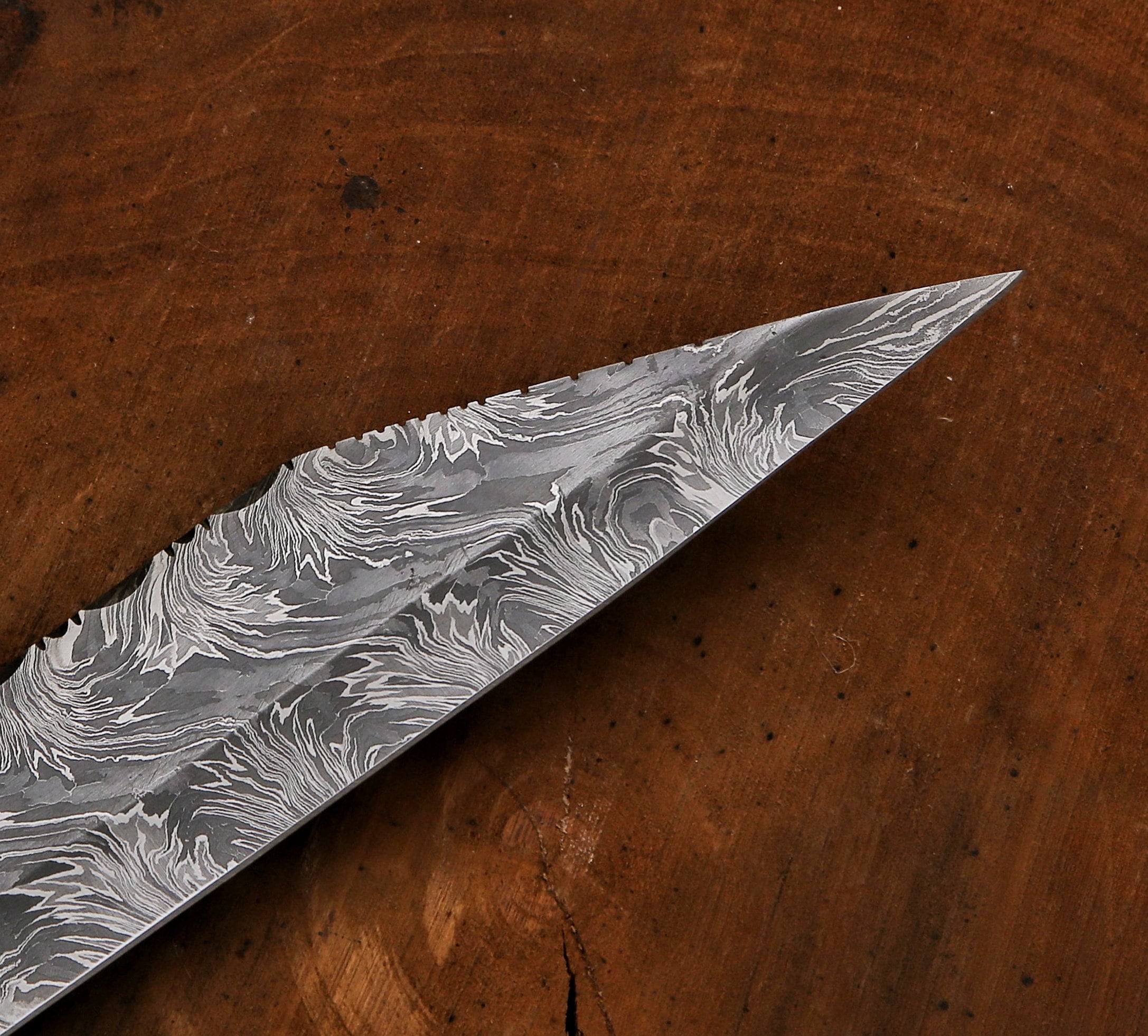 Hand Made Viking Damascus Seax With Brass Fitted Scabbard , Damascus ...