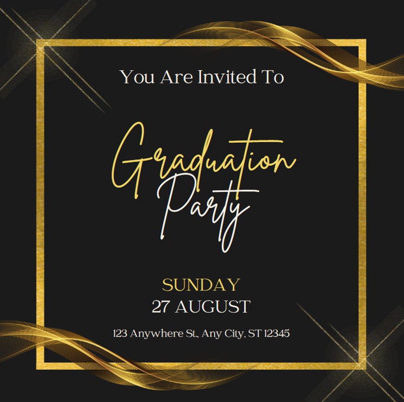 Printable Personalized Graduation Party Invitations- 5.5 X 5.5