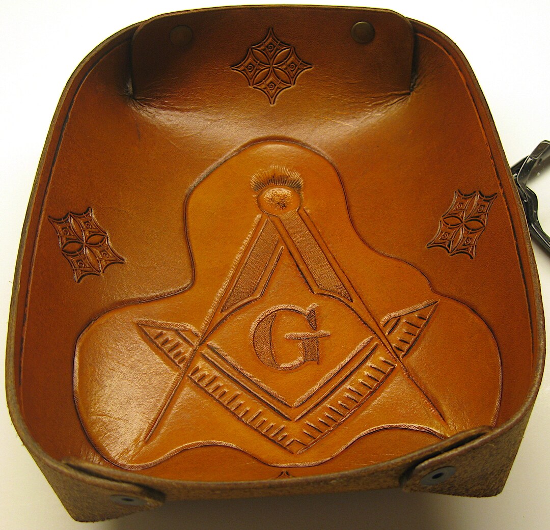 Hand Crafted Leather Office Desk Organizer, Catch All Tray, Custom ...