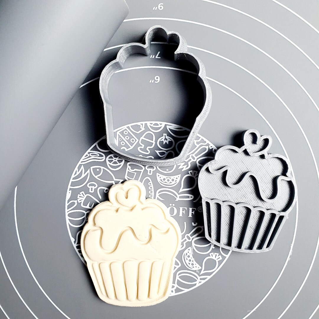 Cupcake Cookie Cutter Outline Cookie Cutter Fondant Cookie - Etsy