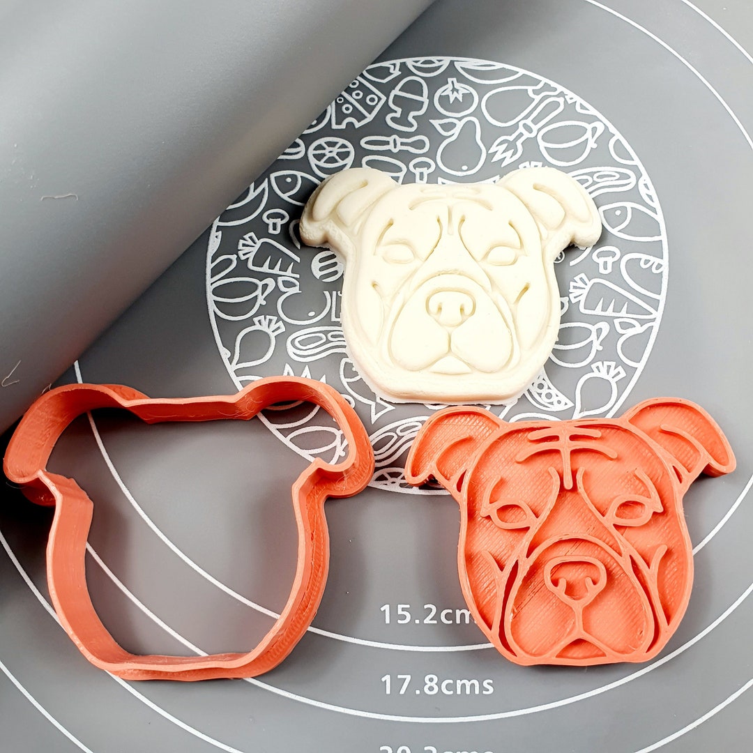 Staffordshire Bull Terrier Face Cookie Cutter Fondant Cutter Outline ...