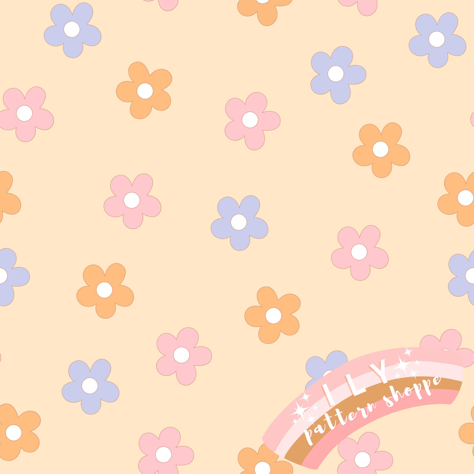 Pastel Daisies Seamless File, Fabric Seamless Design File. Spring ...
