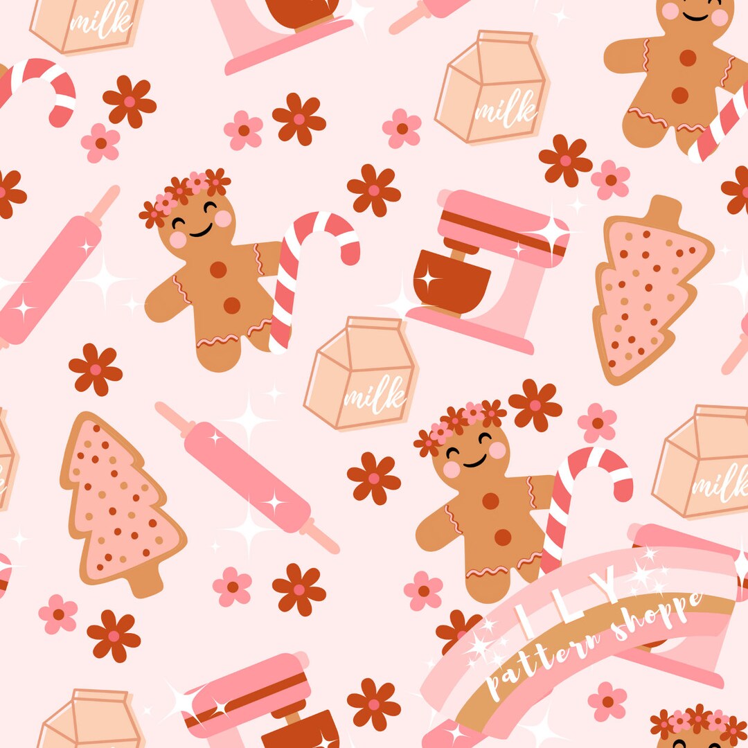 Gingerbread Man Christmas Seamless File, Fabric Seamless Design File ...