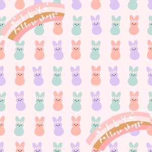 Easter Bunny Peeps Seamless File, Fabric Seamless Design File. Spring ...