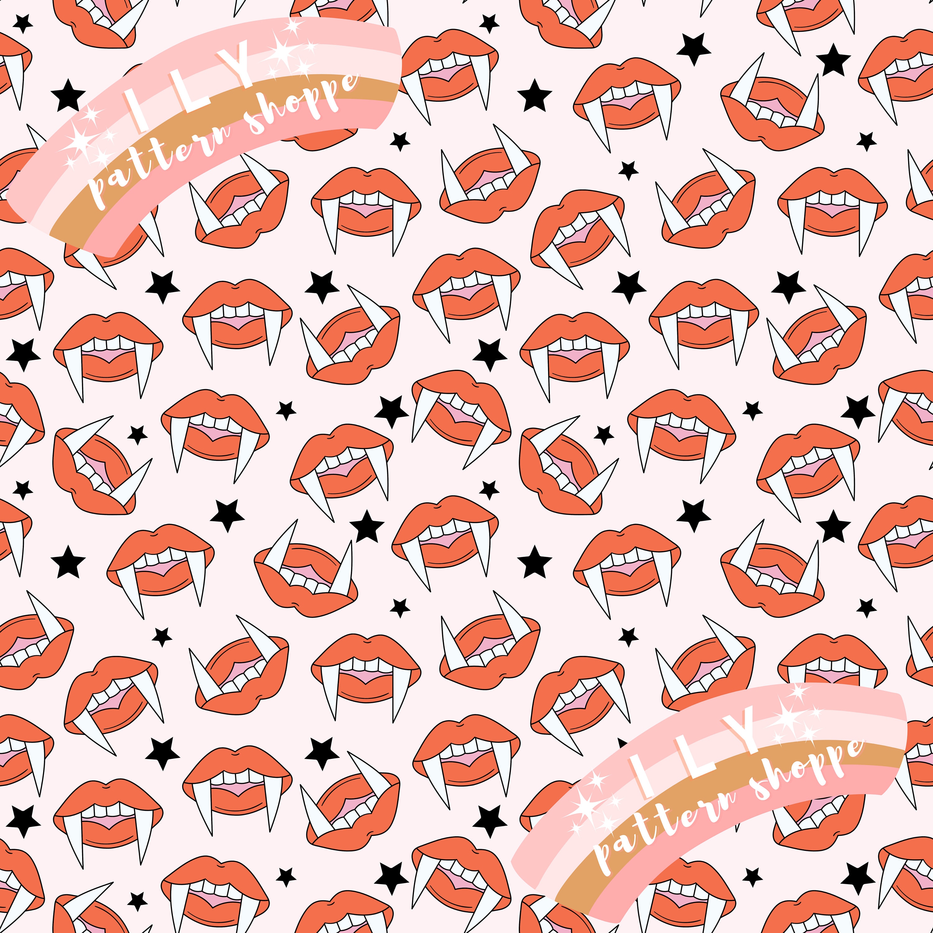 Halloween Vampire Teeth Fabric Seamless Fabric File, Digital Fabric ...
