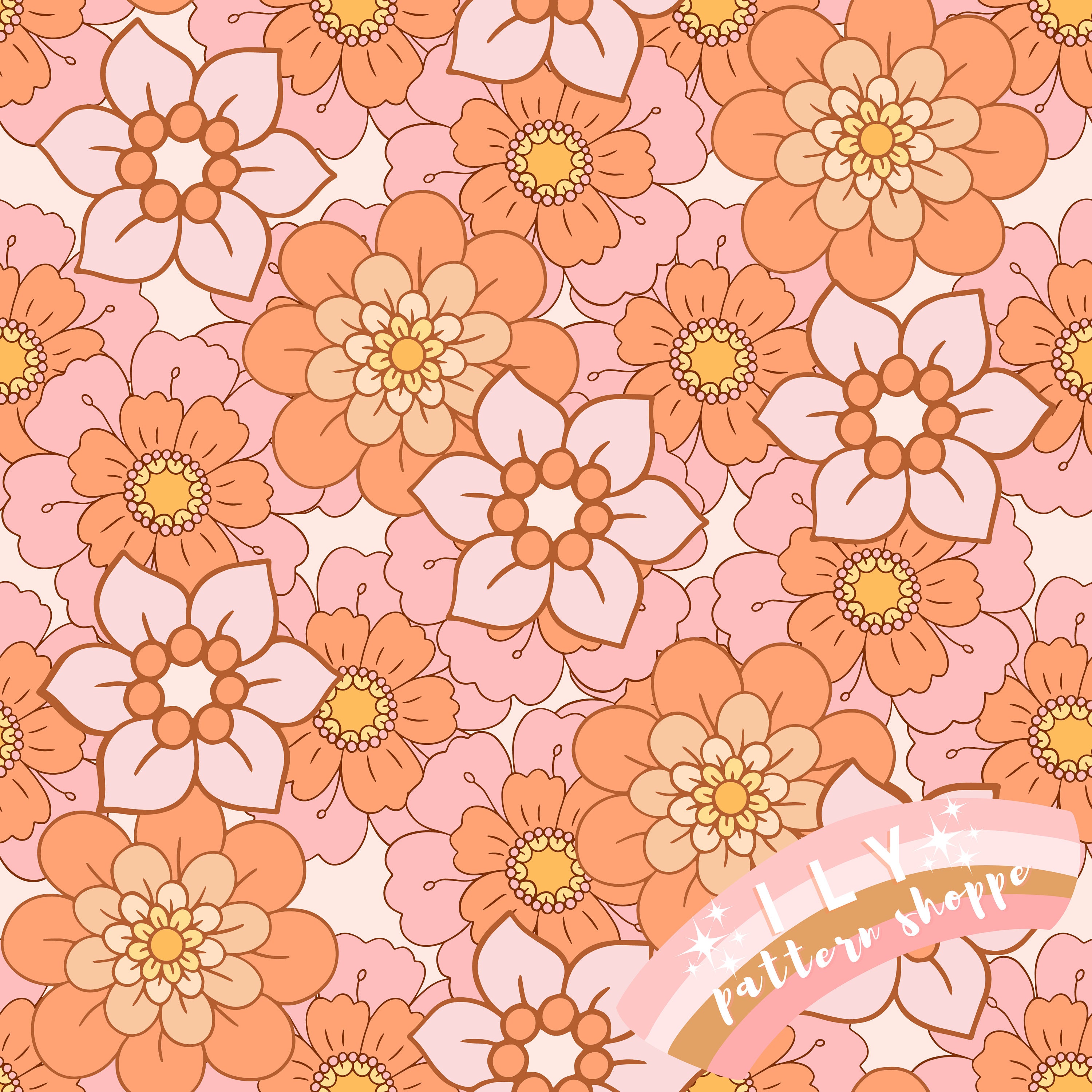 Flower Power Backgrounds Patterns Retro Groovy Flower Power Background