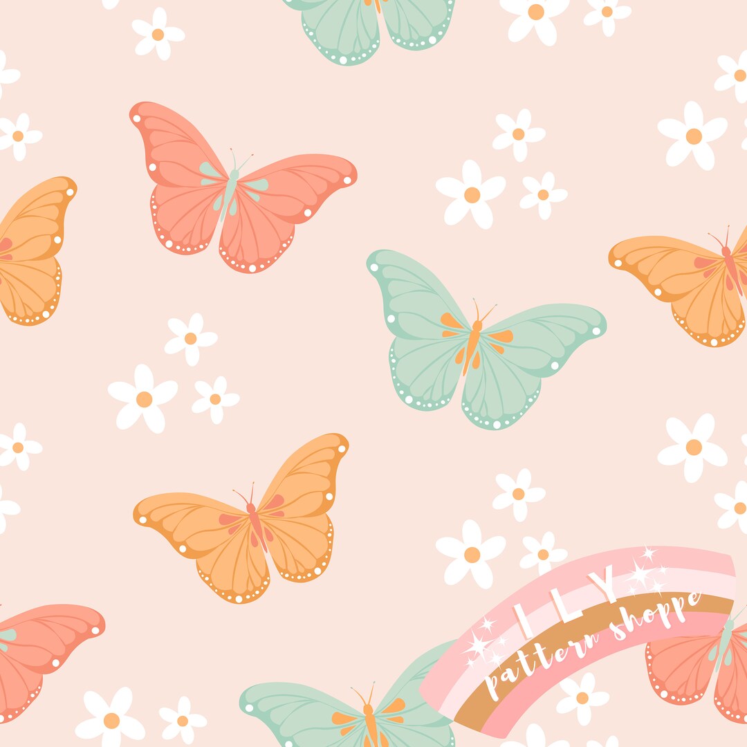 Spring Butterfly Seamless File, Fabric Seamless Design File. Spring ...