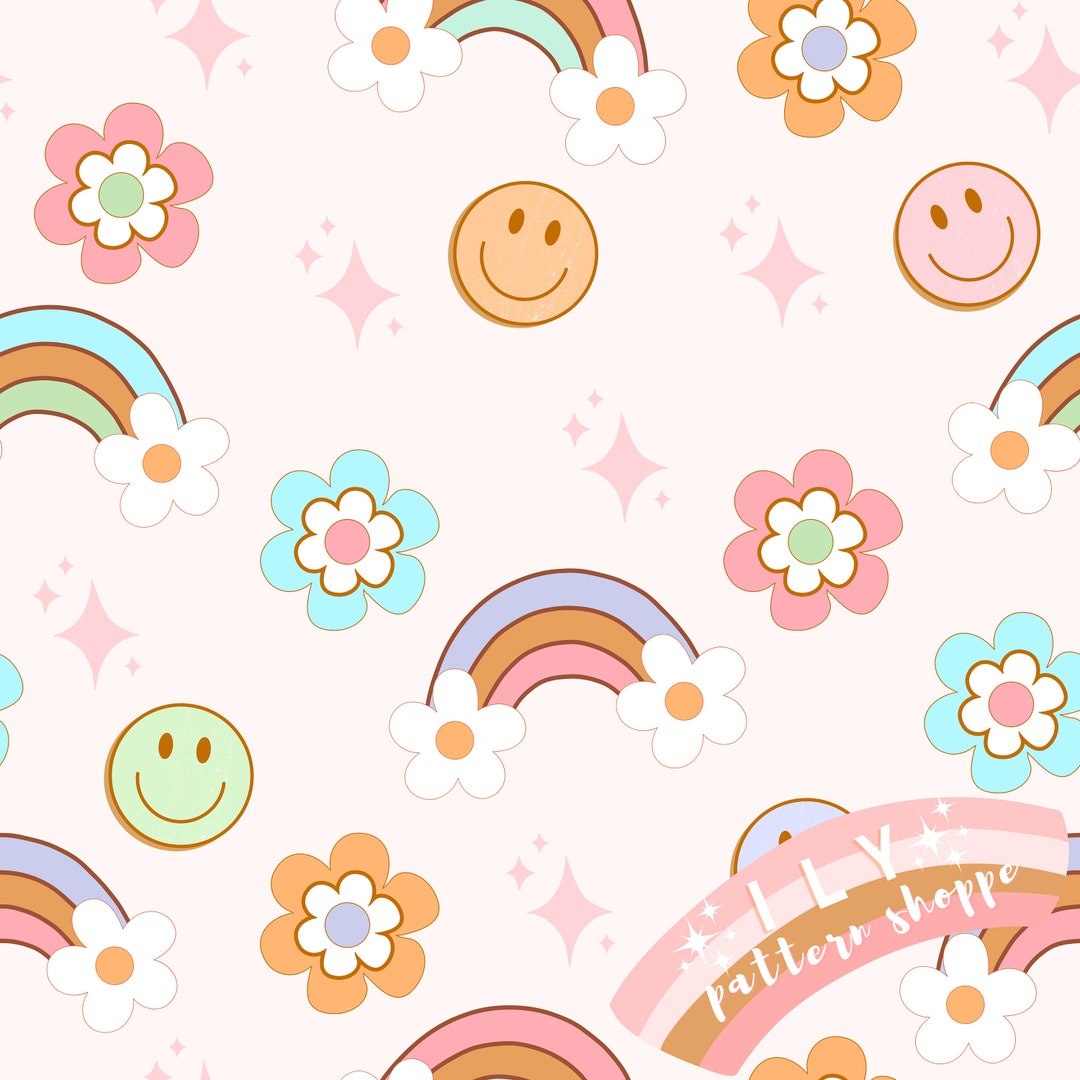 Spring Smiley Face Fabric Seamless File, Fabric Seamless Design File ...