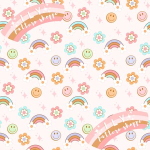 Spring Smiley Face Fabric Seamless File, Fabric Seamless Design File ...