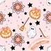 Halloween Pumpkin Flowers Seamless Fabric File, Digital Fabric Seamless ...
