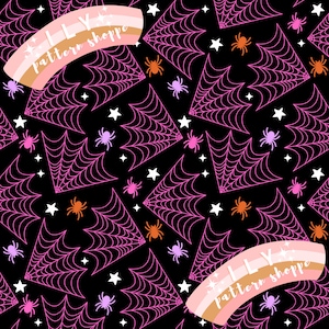 Halloween Spider Webs Fabric Seamless Fabric File, Digital Fabric ...