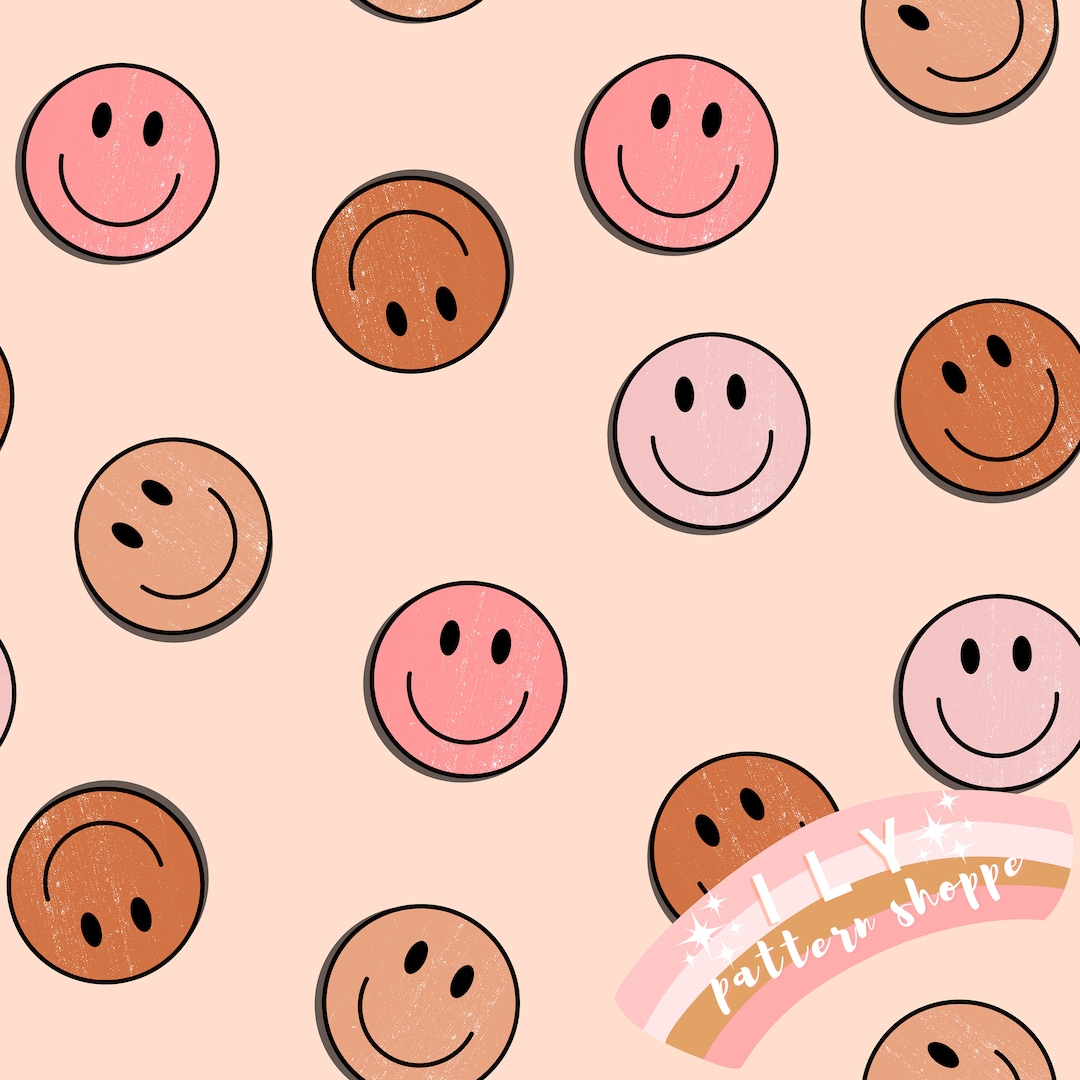 Smiley Face Retro Seamless File, Fabric Seamless Design File. Retro ...
