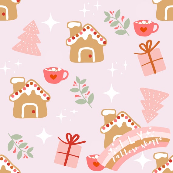Gingerbread House Seamless File Fabric Seamless Design File - Etsy