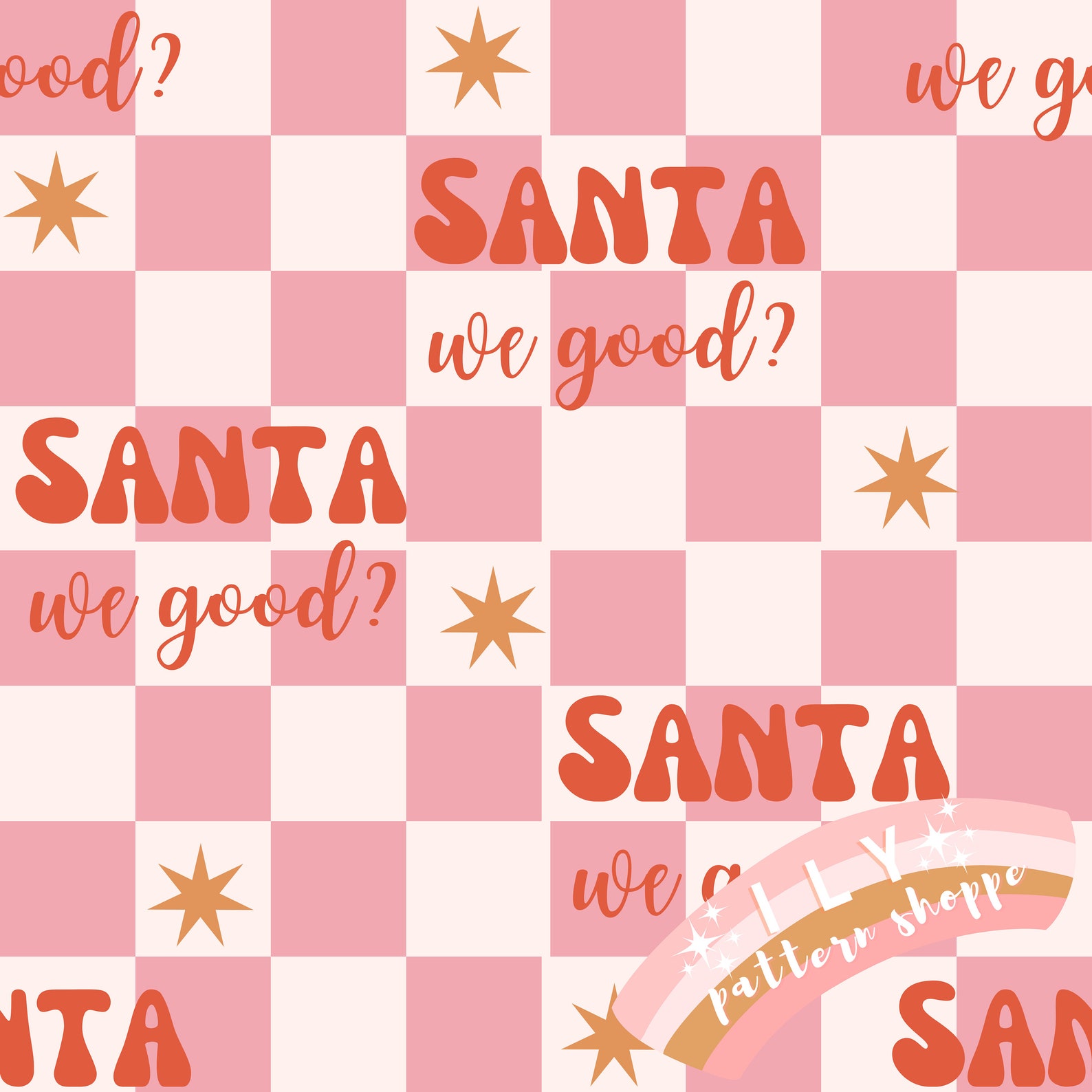 Santa, We Good? Retro Seamless File, Fabric Seamless Design File ...