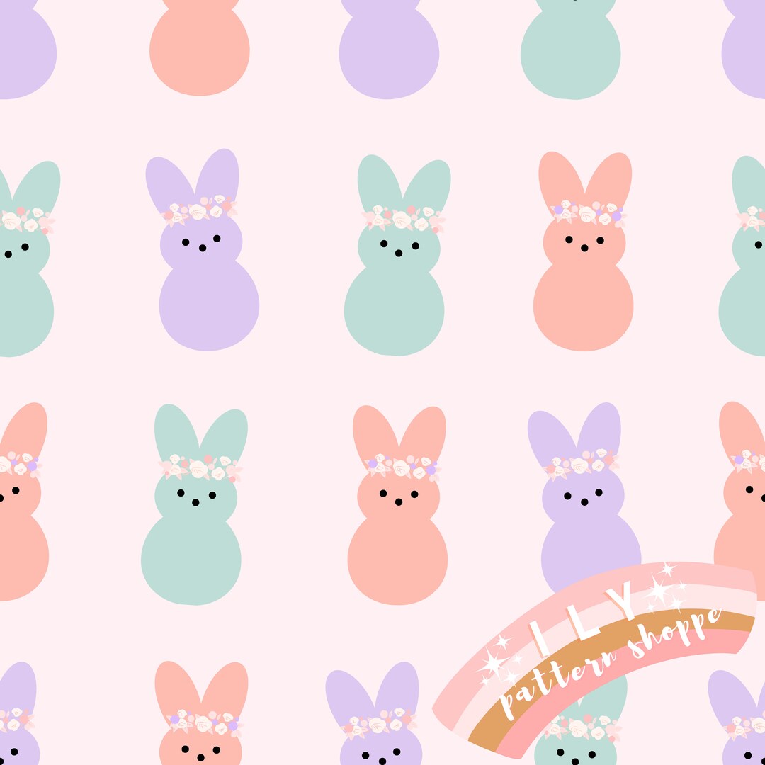 Easter Bunny Peeps Seamless File, Fabric Seamless Design File. Spring ...