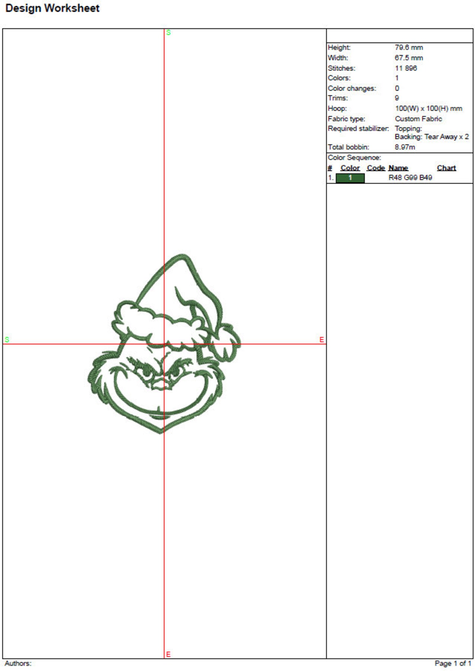 Grinch Face Machine Embroidery Design / the Grinch Embroidery Files ...