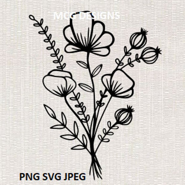 Wild Flower Svg - Etsy