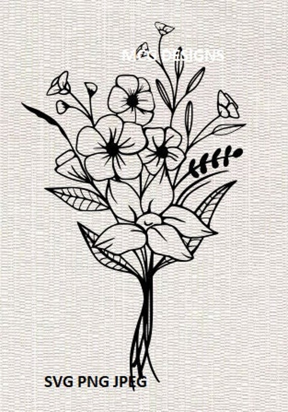 Wildflower Bouquet SVG PNG Wildflower SVG Cricut Wild Flower - Etsy