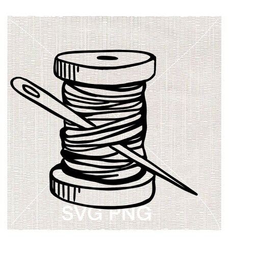 Sewing SVG File Spool of Thread Svg File Line Drawing - Etsy UK