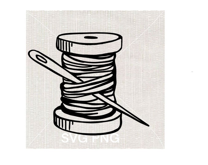 Sewing SVG File, Spool of Thread Svg File, Line Drawing, Floral Svg ...