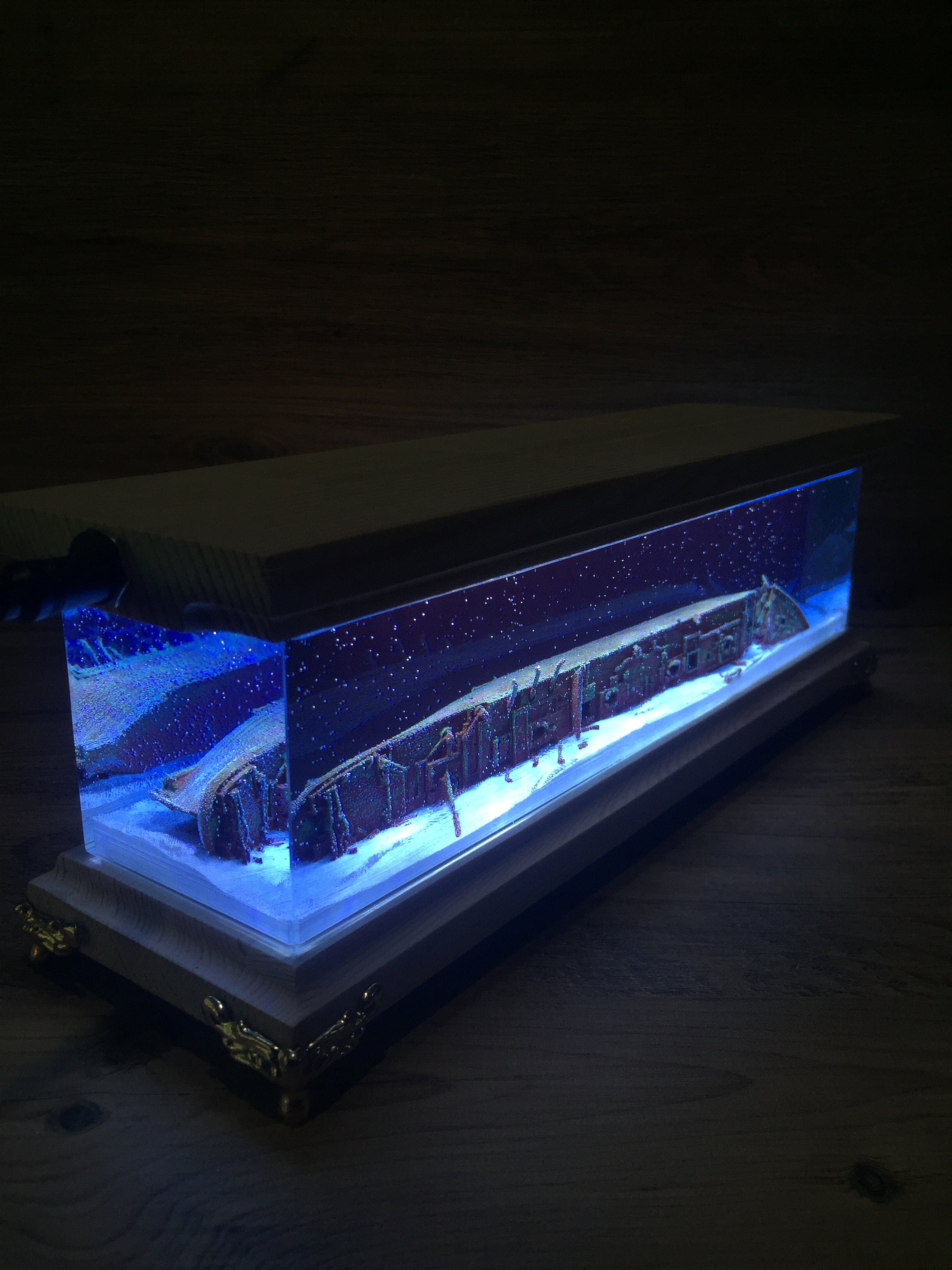 Resin Sculpture Britannic Shipwreck Night Light Desktop Diorama Unique ...