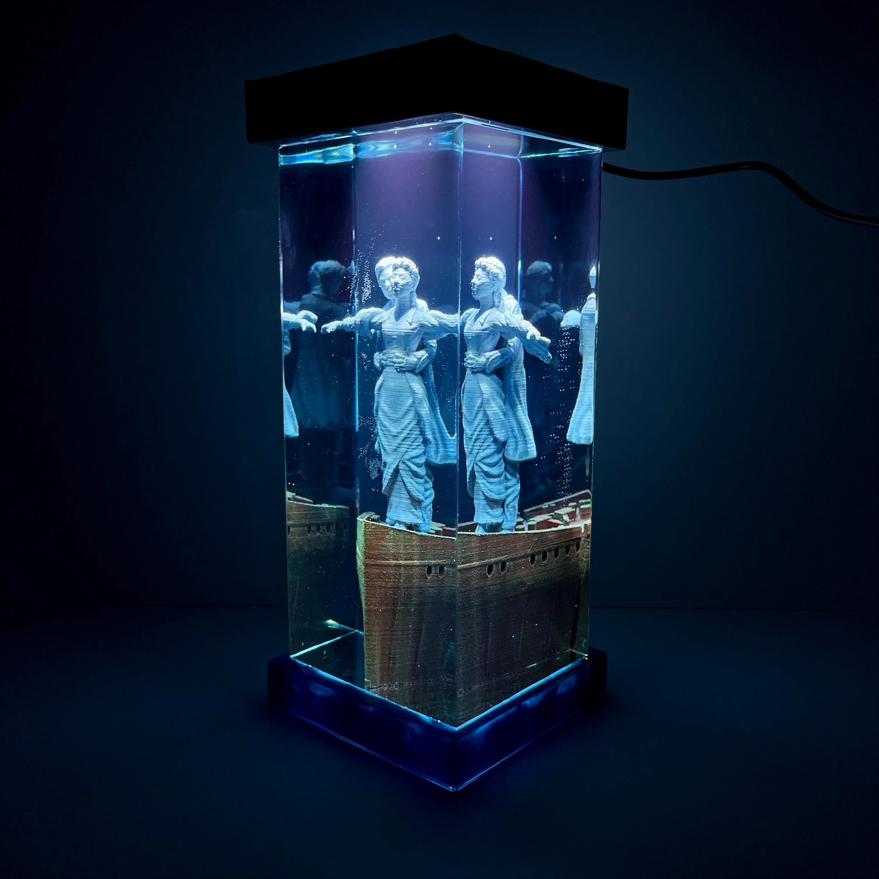 Handmade Titanic Diorama Night Light: Jack & Rose, Sunken Ship Resin ...