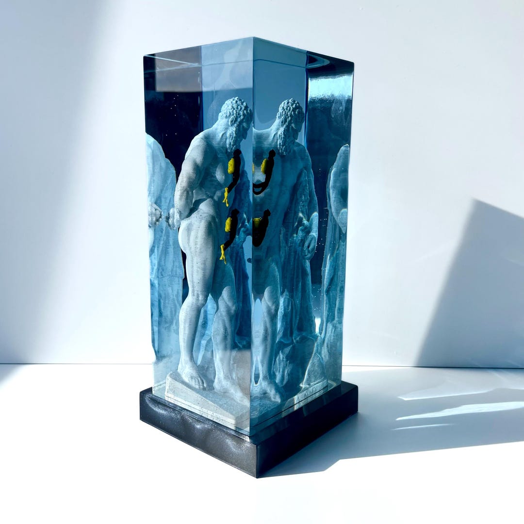 Epoxy Resin Hercules Statue Diorama – Diver Scene & Night Lamp ...