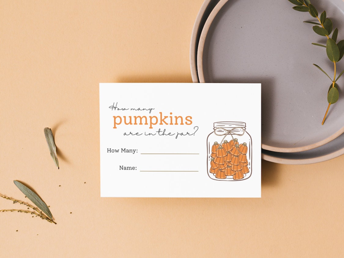 Fall Guessing Game: How Many Pumpkins - Printable Party Game (PDF ...