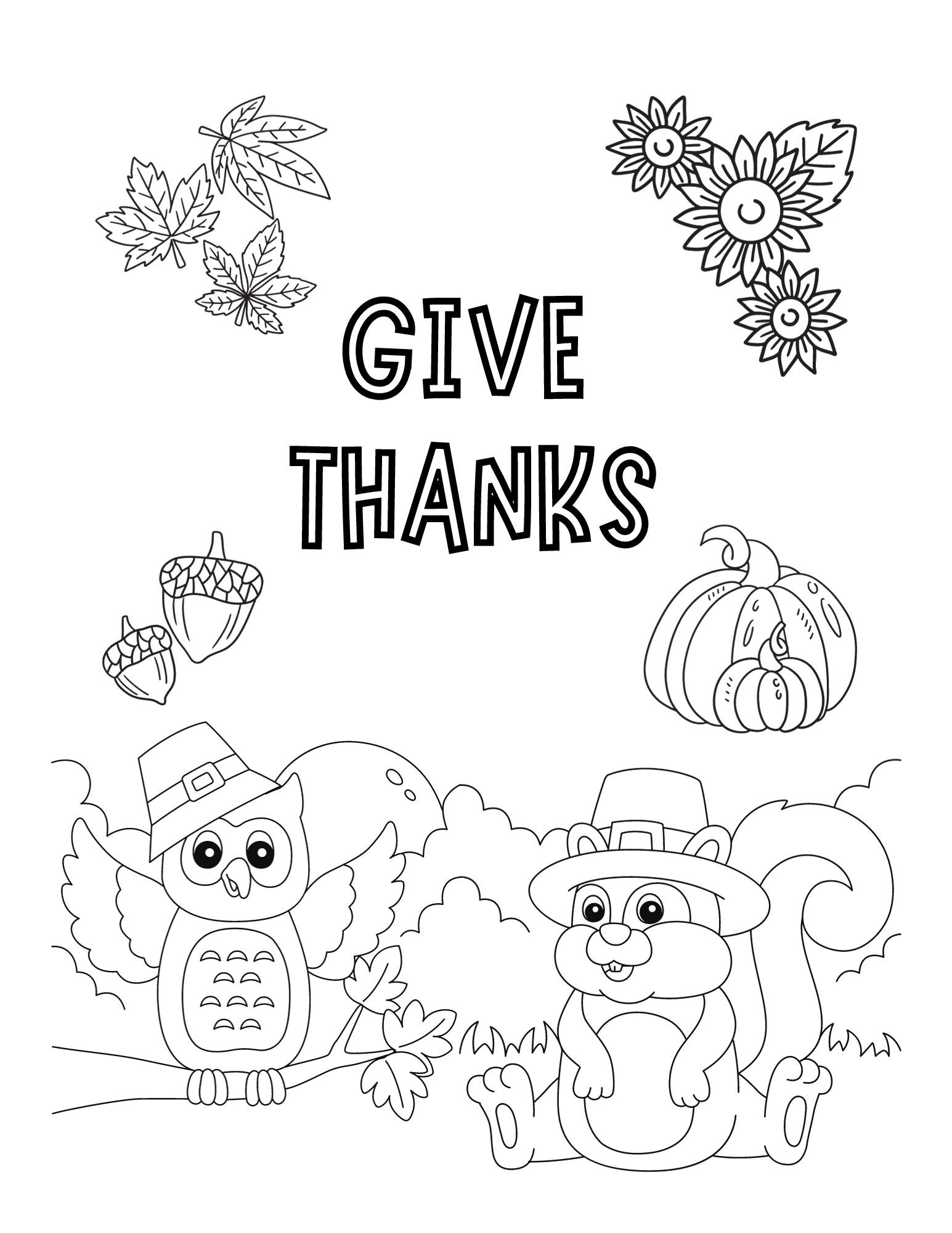 Thanksgiving Coloring Pages - Set of 5 Coloring Pages for Kids ...